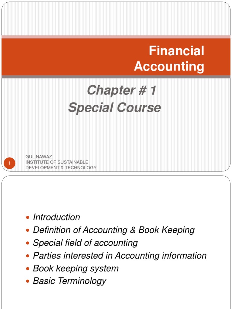 Financial Accounting: Chapter # 1 Special Course | Download Free PDF ...