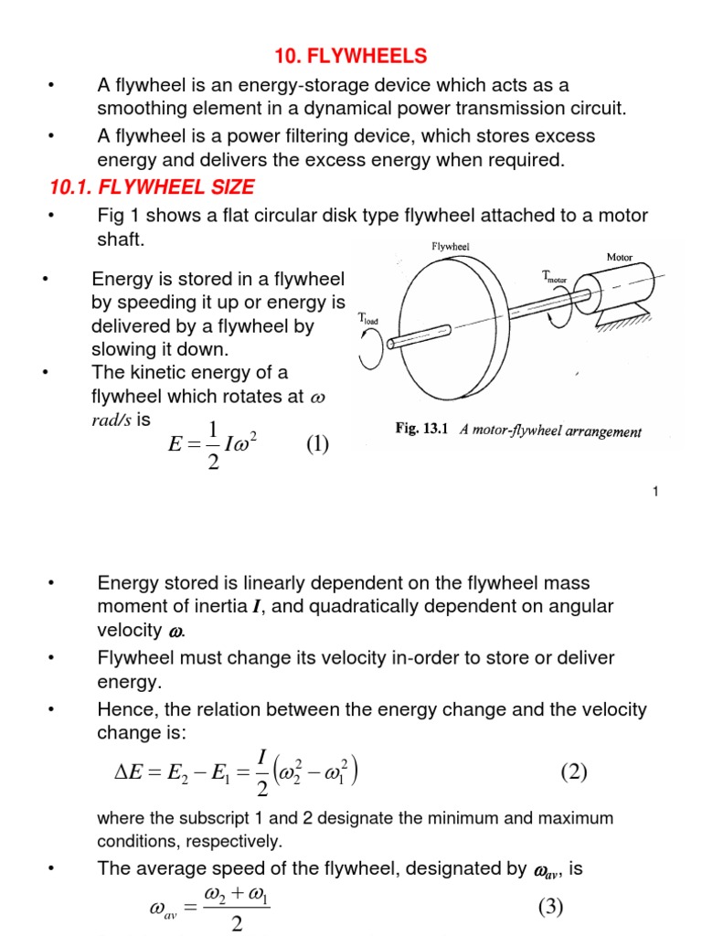Flywheels: 10.1. Flywheel Size | Download Free PDF | Torque | Force