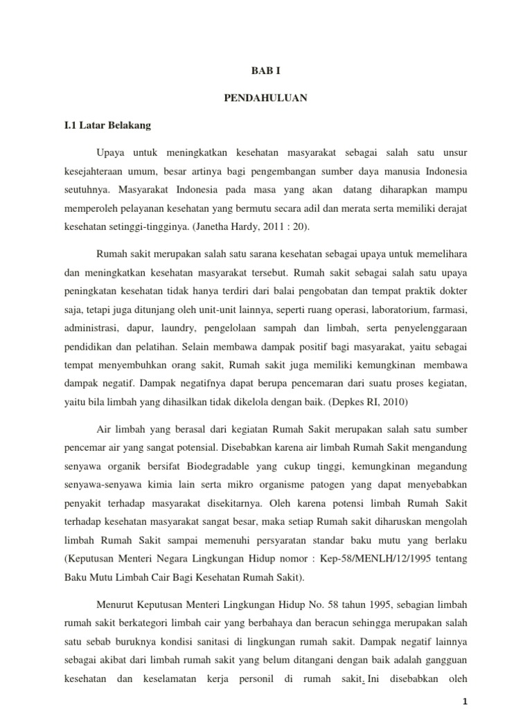 Laporan Limbah Cair RS Uh | PDF