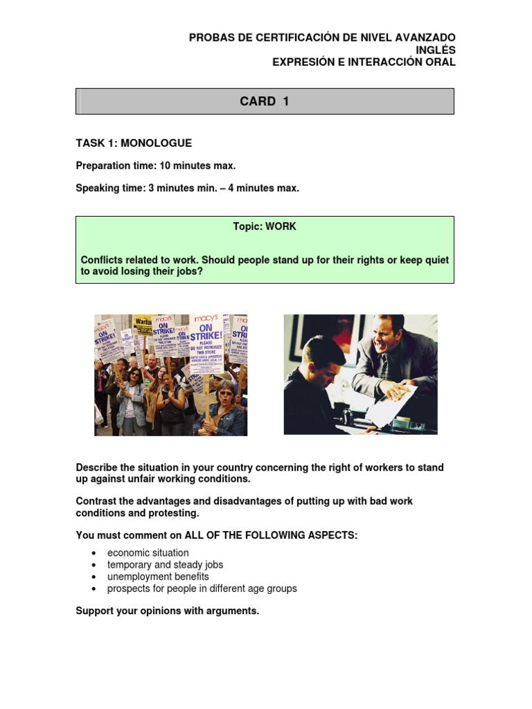 Speaking EOI Advanced | PDF | Teaching Method | Internet