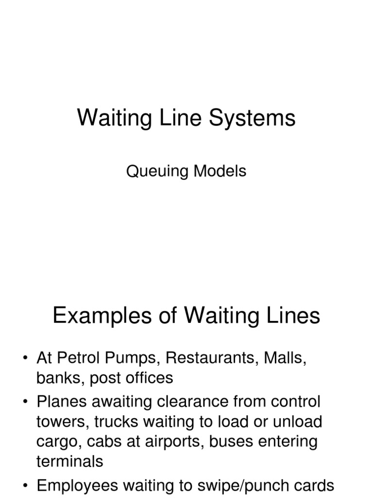 Waiting Line Systems: Queuing Models | PDF | Poisson Distribution ...