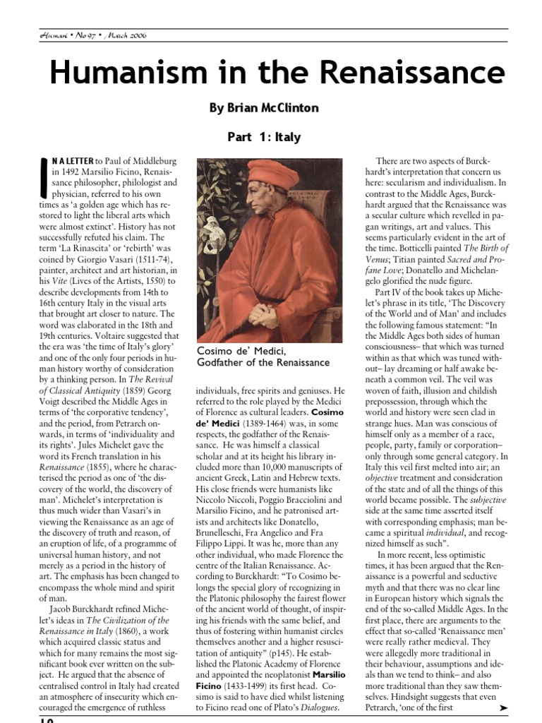 Humanism in the Renaissance | Renaissance | Science