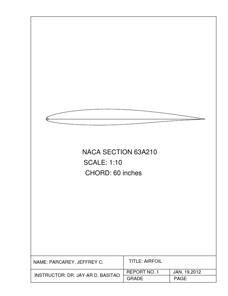 Naca Section 63A210 SCALE: 1:10 CHORD: 60 Inches | PDF