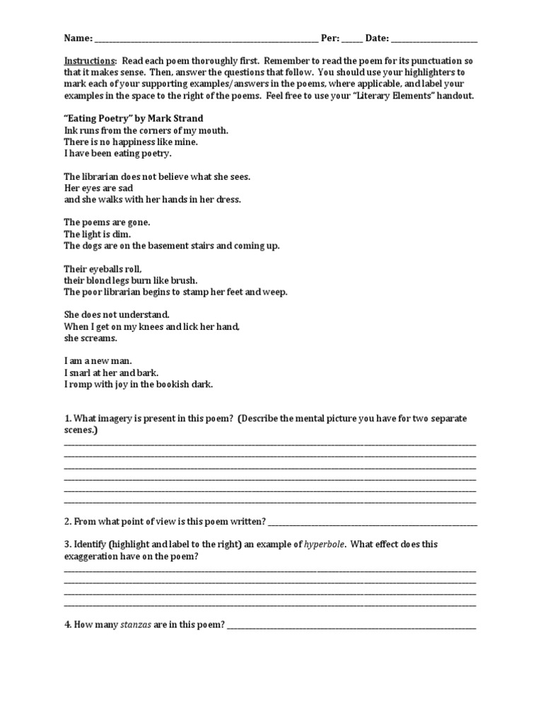 Poem Literary Devices | PDF | Poetry