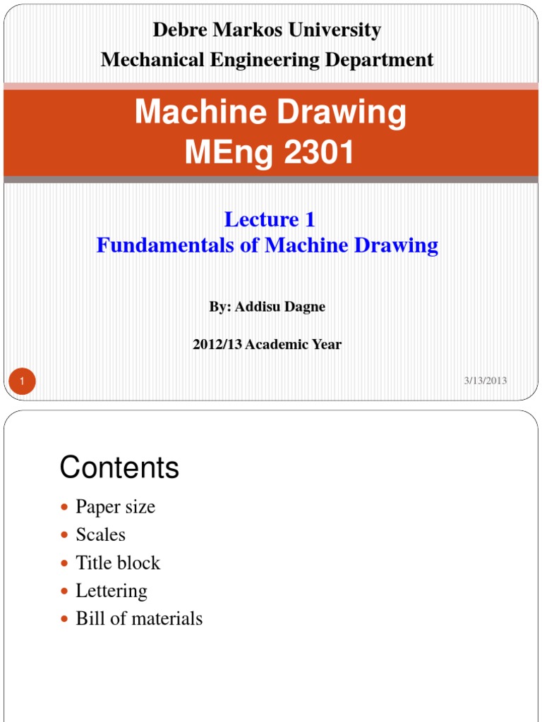 Machine Drawing Fundamentals Overview | PDF