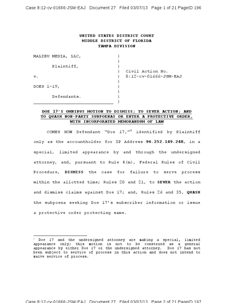 Doc27 MTQ | PDF | Discovery (Law) | Federal Rules Of Civil Procedure