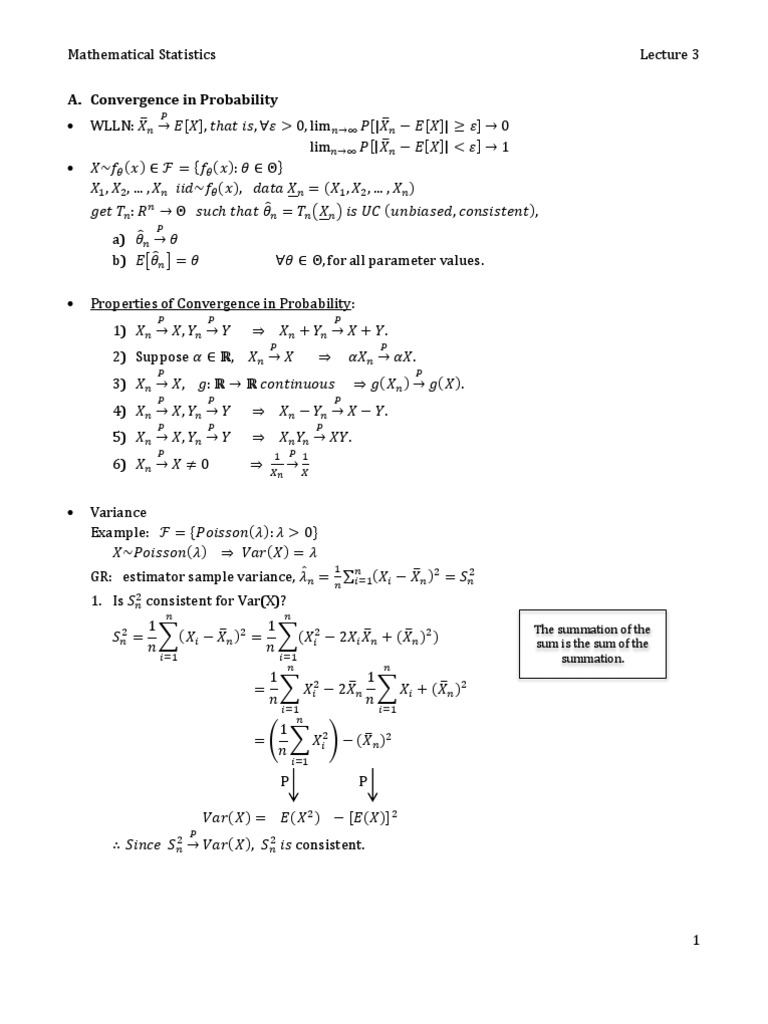 Lecture 3 - Mathematical Statistics | PDF