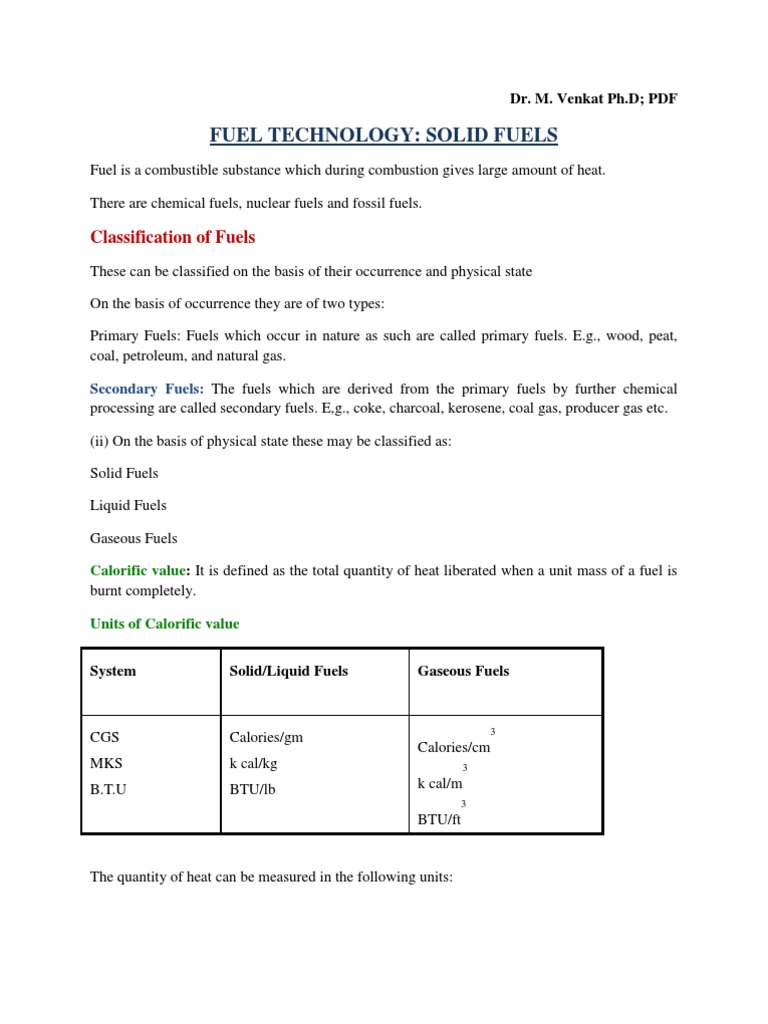 Solid Fuels | PDF | Coke (Fuel) | Coal