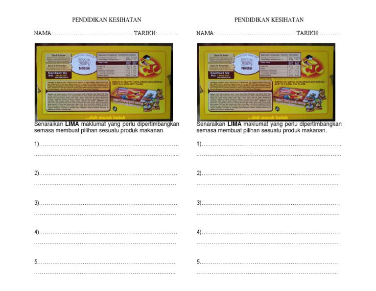 Soalan Label Makanan | PDF