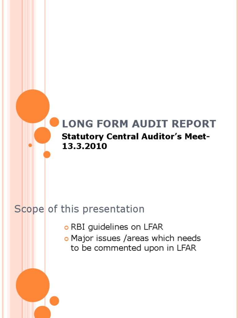 LFAR Guidelines for Bank Audits | PDF | Internal Control | Reserve Bank ...