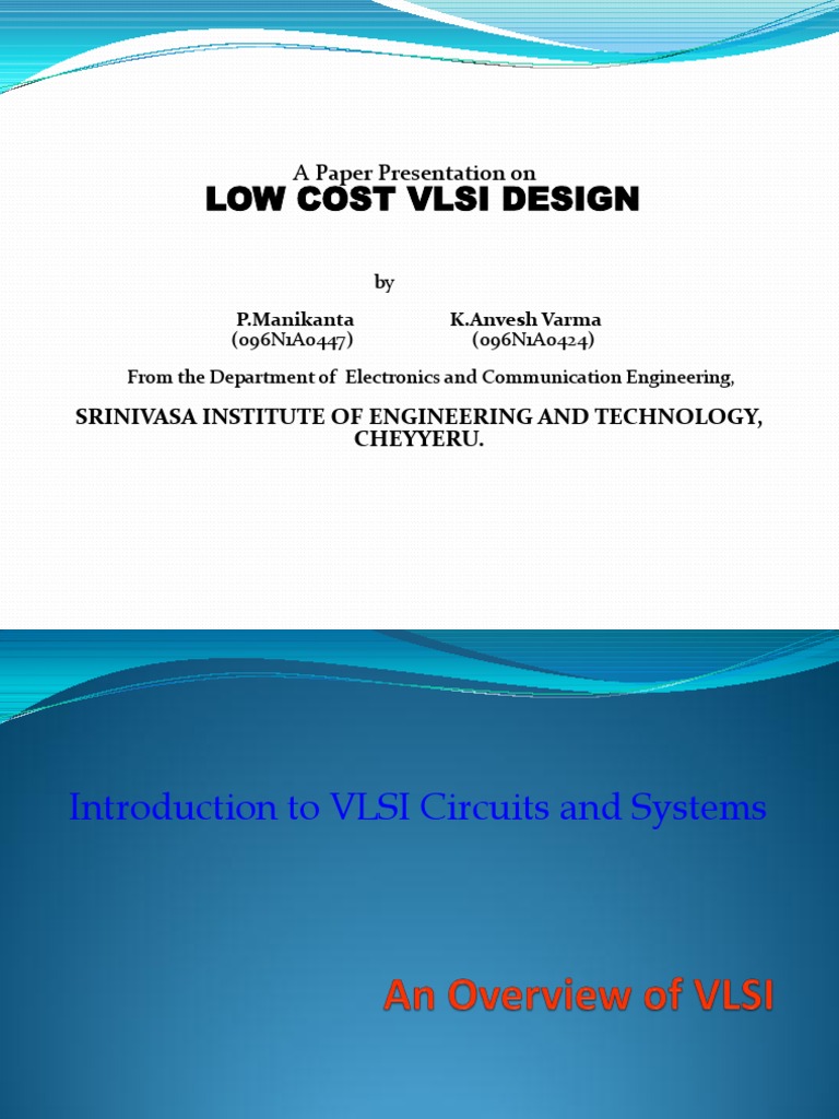 Low Cost Vlsi Design: A Paper Presentation On | PDF | Cmos | Integrated ...