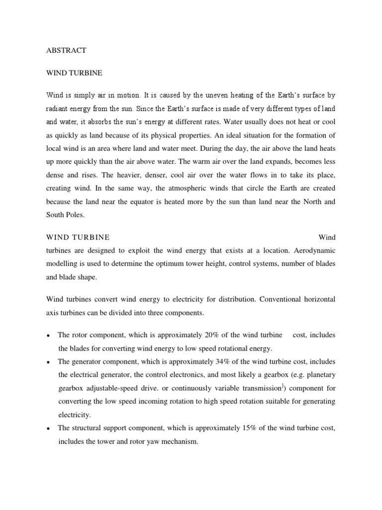 Abstract Wind Power | PDF | Wind Turbine | Wind Power
