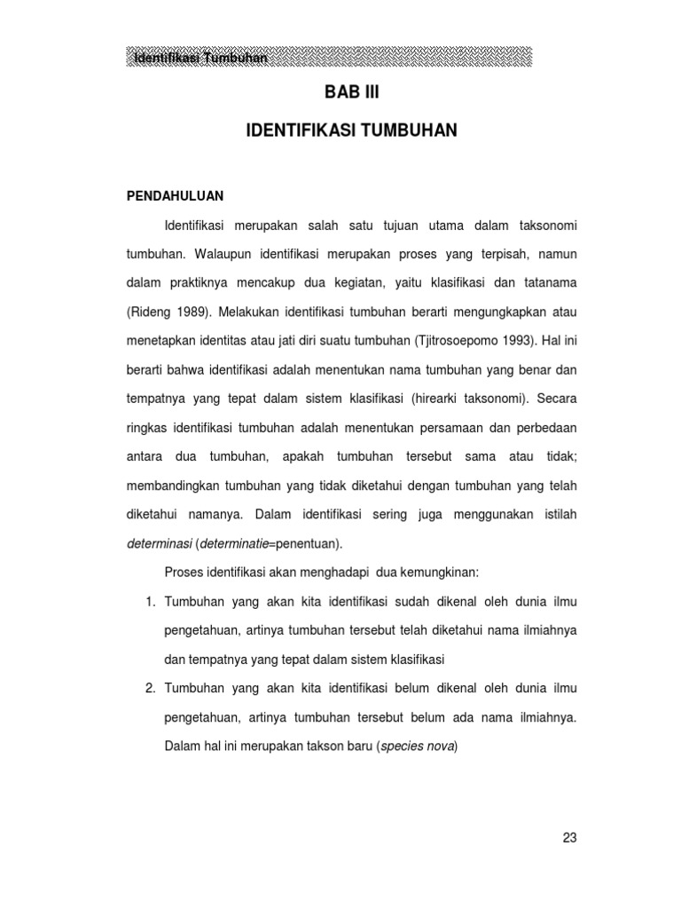 Panduan Identifikasi Tumbuhan | PDF