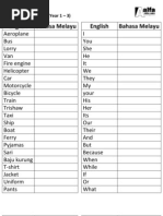 Basic Malay Vocabulary List | PDF | Languages