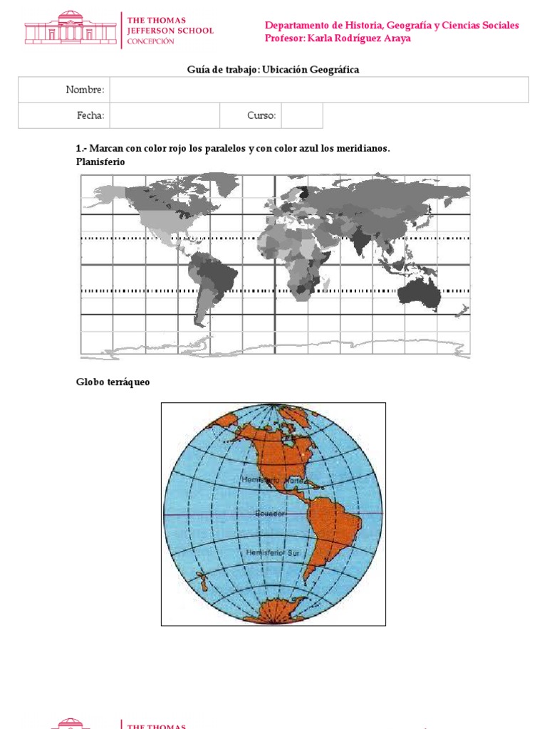 4 Guía de Ejercicio Tema Paralelo, Latitud, Meridiano, Longitud | PDF 4 Guía de Ejercicio Tema Paralelo, Latitud, Meridiano, Longitud | PDF