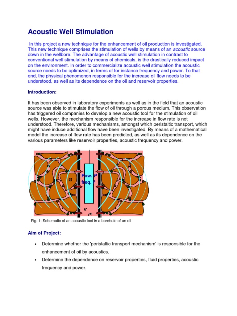 Acoustic Techniques for Oil Stimulation | PDF | Acoustics | Petroleum ...