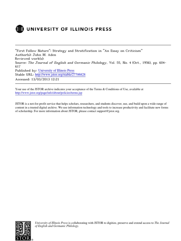 First Follow Nature | PDF | Alexander Pope | Poetry