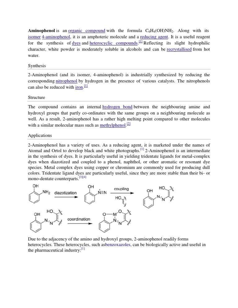 Aminophenol Is An: Organic Compound Isomer 4-Aminophenol Reducing Agent ...