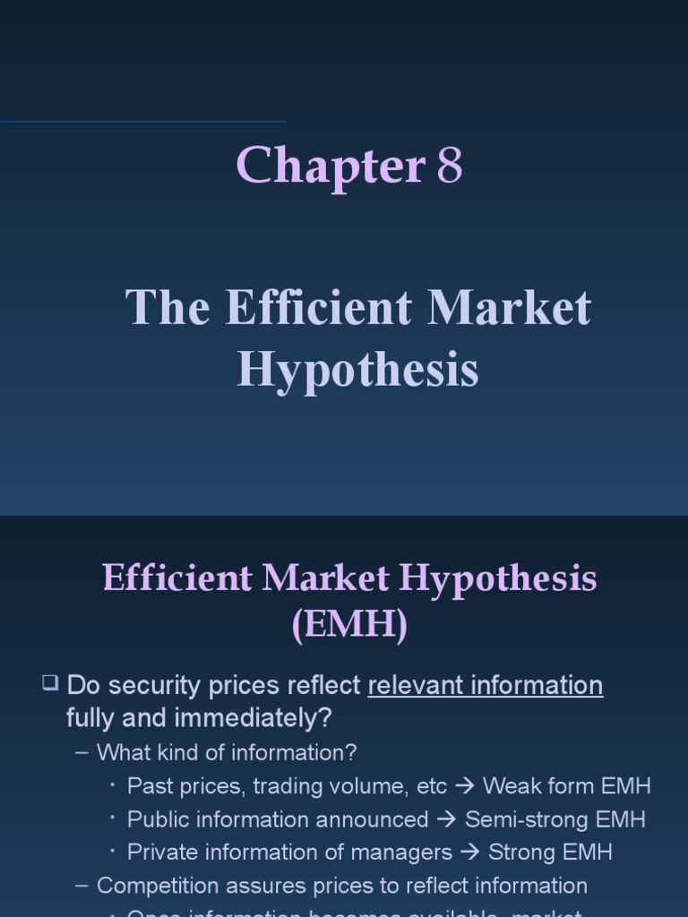Ch08 Efficient Market | PDF | Efficient Market Hypothesis | Active ...