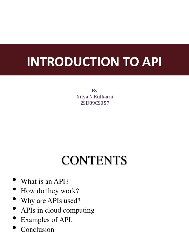 API Presentation | PDF | Application Programming Interface | Cloud ...