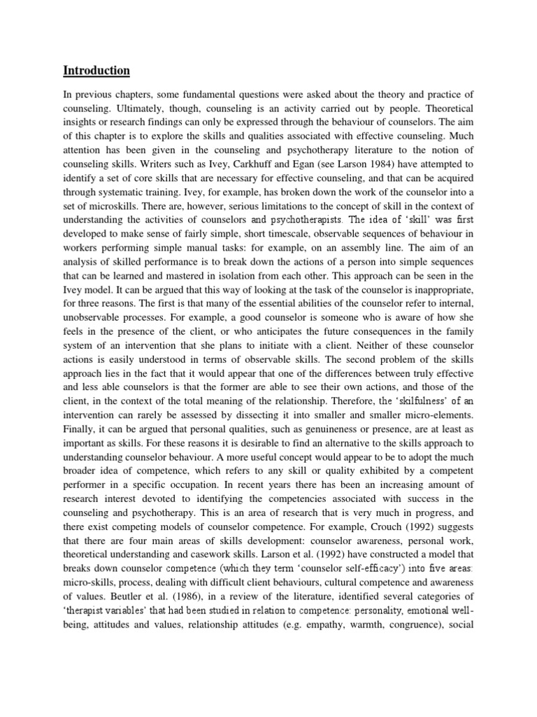 Exploring the Competencies of Effective Counseling: A Composite Model ...