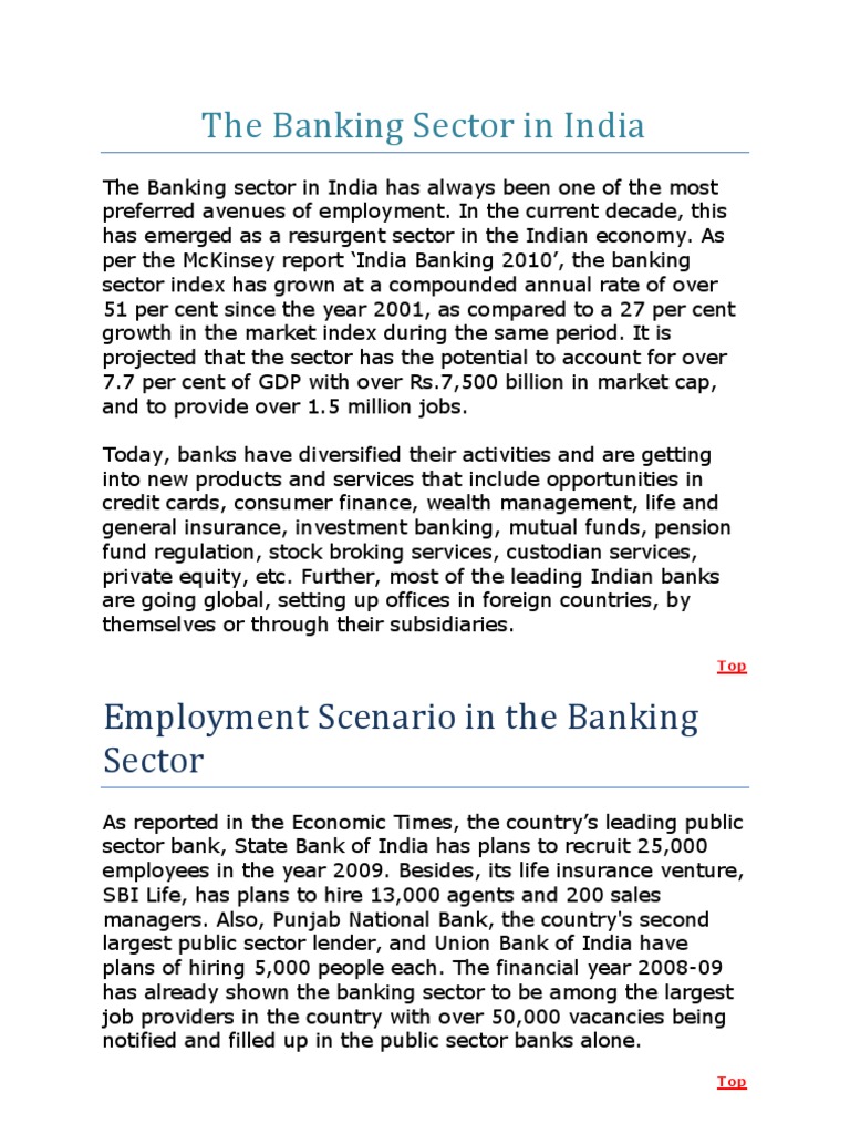 Employment Scenario in The Banking Sector | PDF | Employment ...