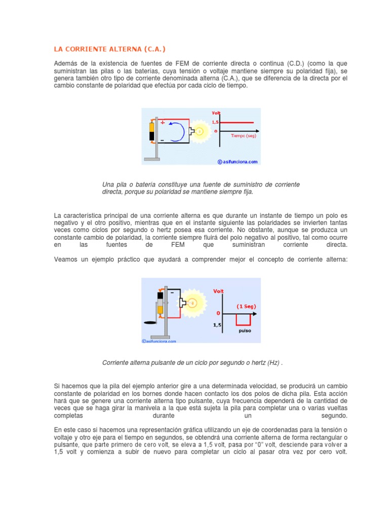 La Corriente Alterna | PDF | Corriente alterna | Corriente eléctrica
