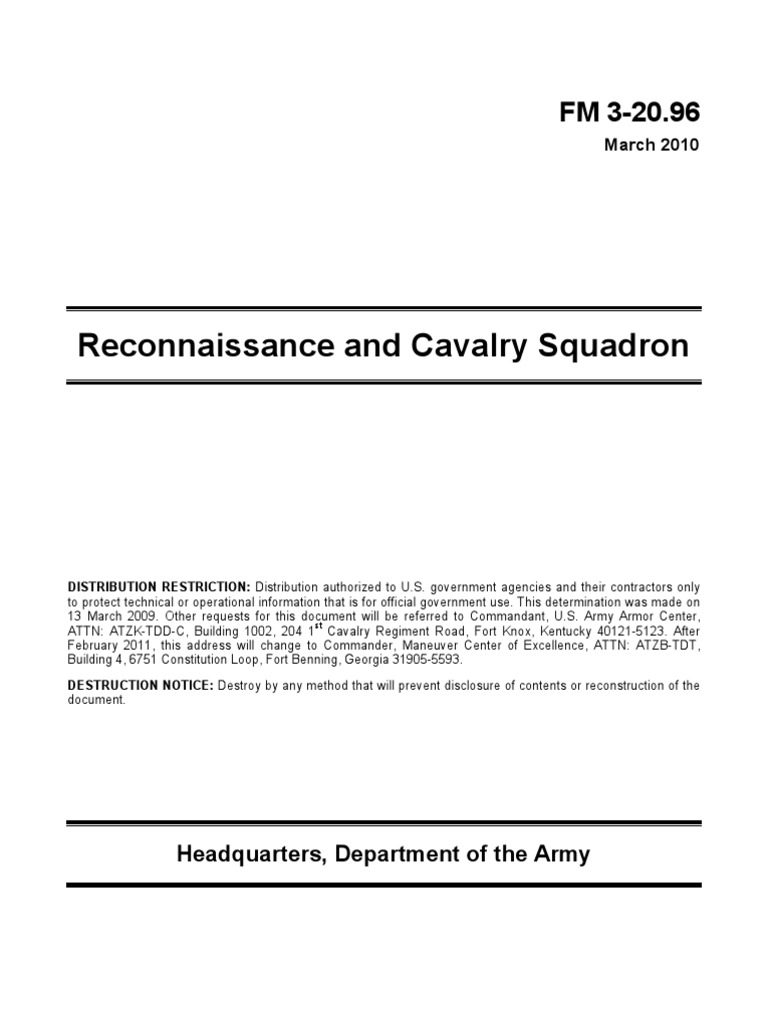 FM 3-20.96 | PDF | Reconnaissance | Military Organization