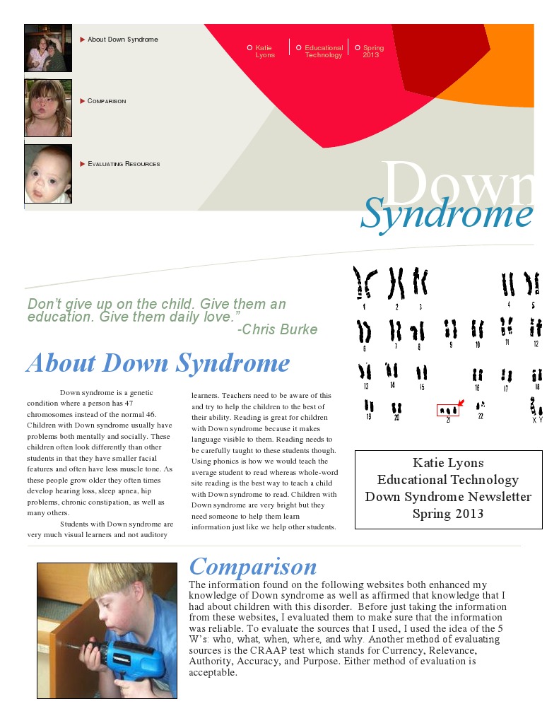 Ed Tech Newsletter-1 | PDF | Down Syndrome | Support Group