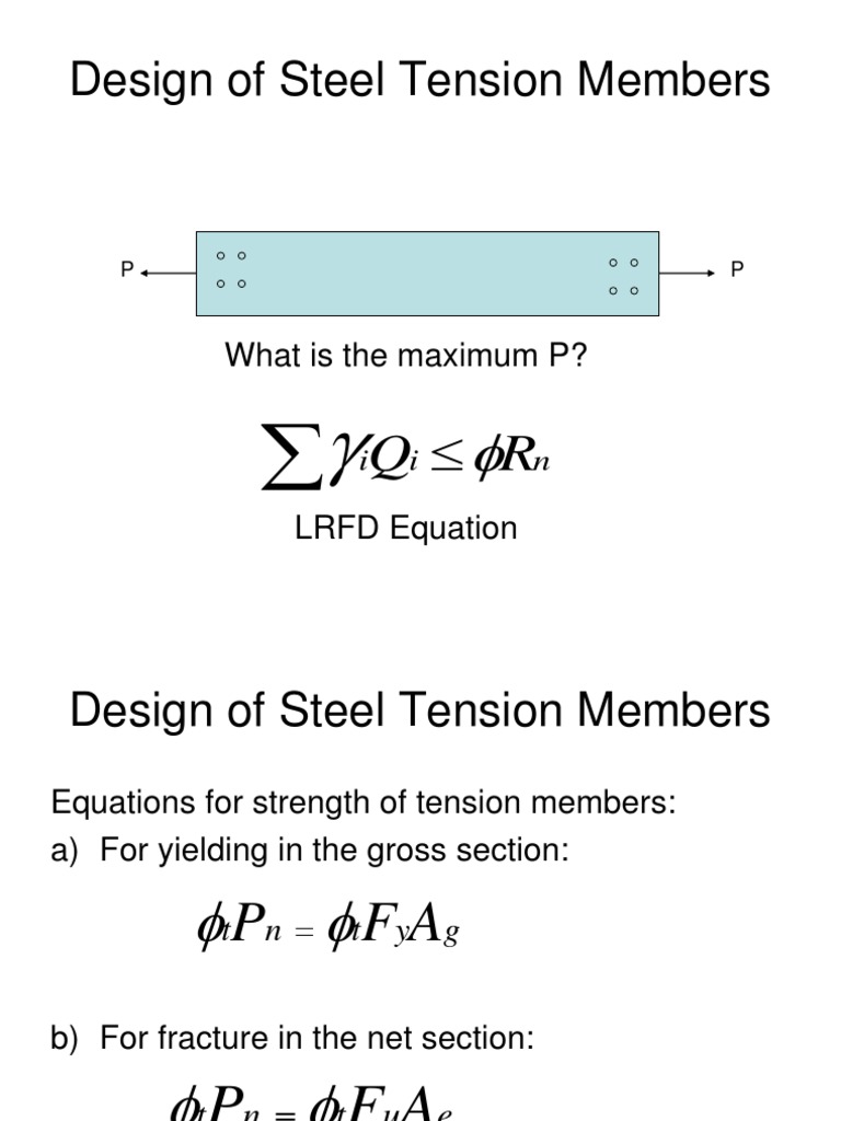 02 - Design of Steel Tension Members | PDF | Screw | Strength Of Materials