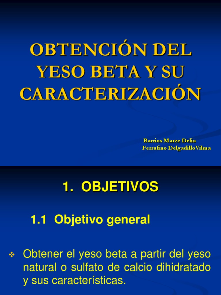 Obtención y Análisis del Yeso Beta | PDF | Yeso | Valoración