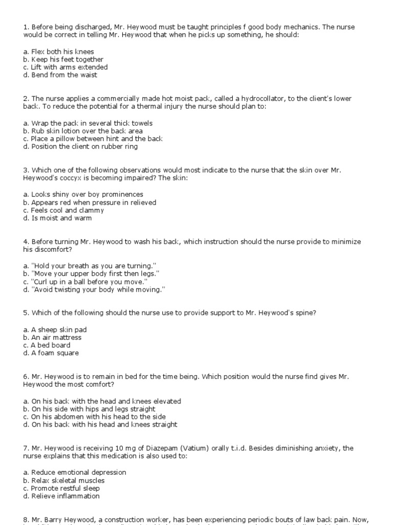 Medical Surgical Nursing Test IX | PDF | Foot | Human Leg