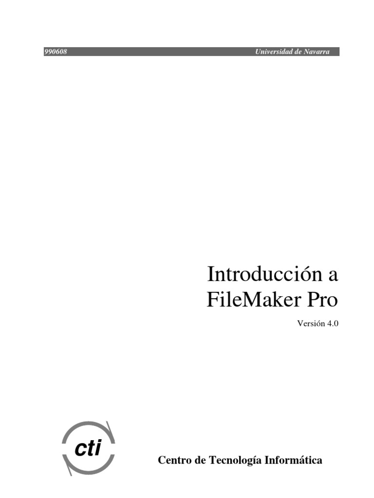 Manual FileMaker Pro 4.0 | PDF | Tabla (base de datos) | Bases de datos