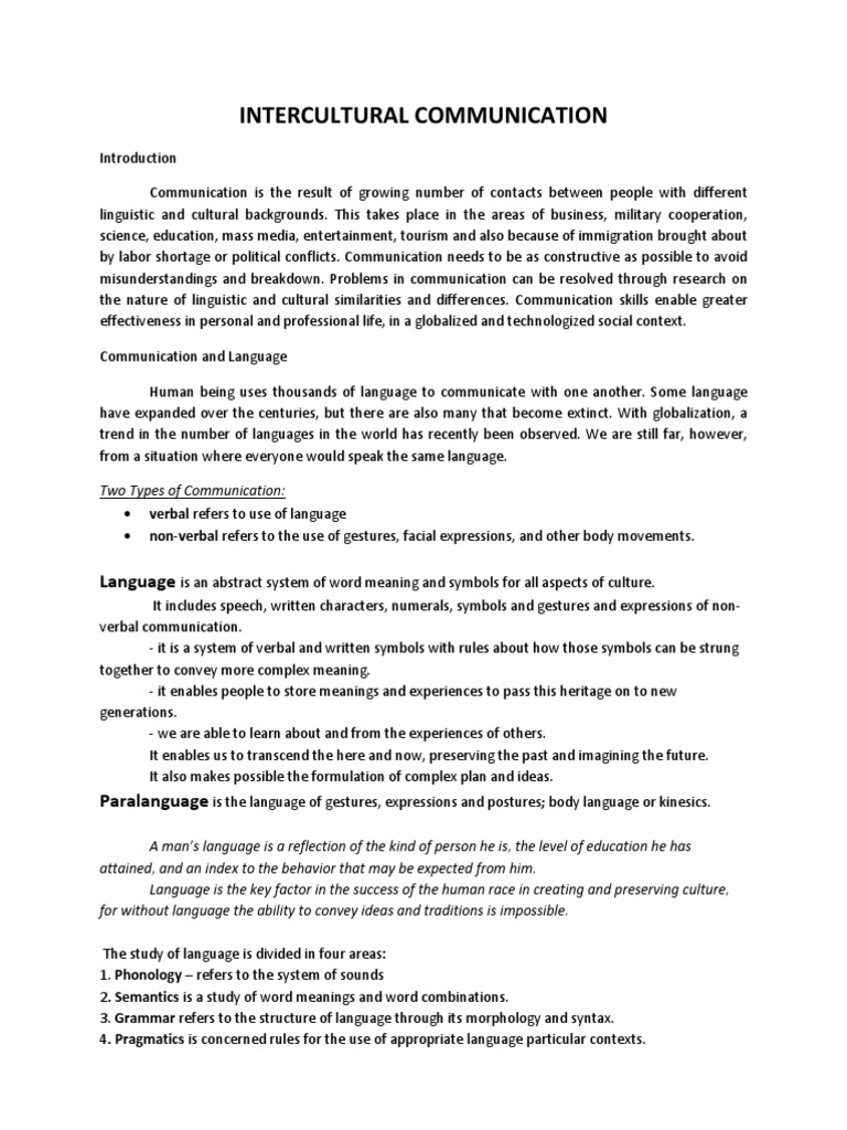 Intercultural Communication Guide | PDF | Communication | Linguistics