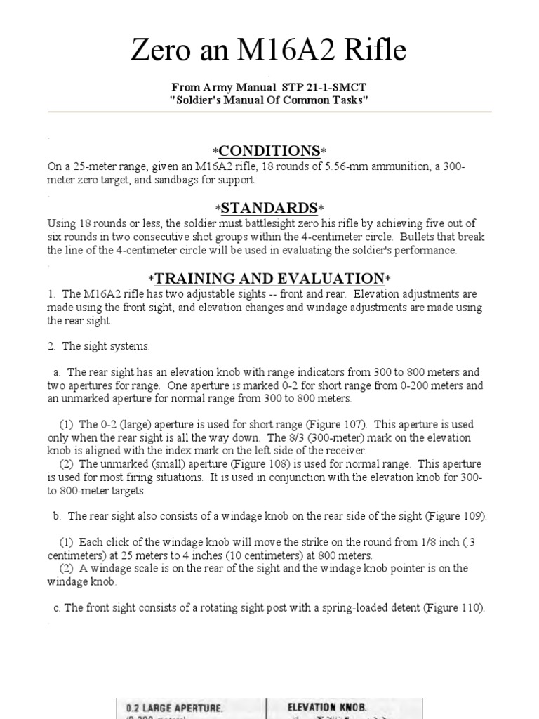 How To Zero An M16a2 Rifle | PDF | Tools | Projectile Weapons