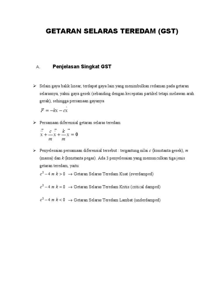 Getaran Selaras Teredam | PDF | Sains & Matematika
