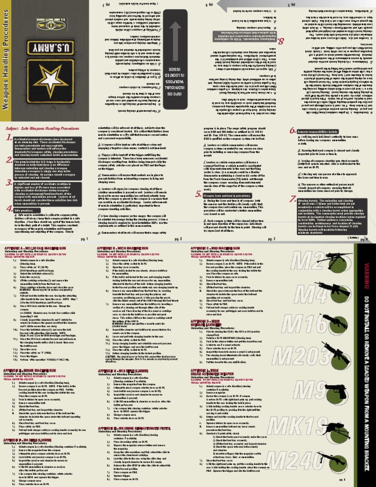 weapon handling procedures | Trigger (Firearms) | Cartridge (Firearms)