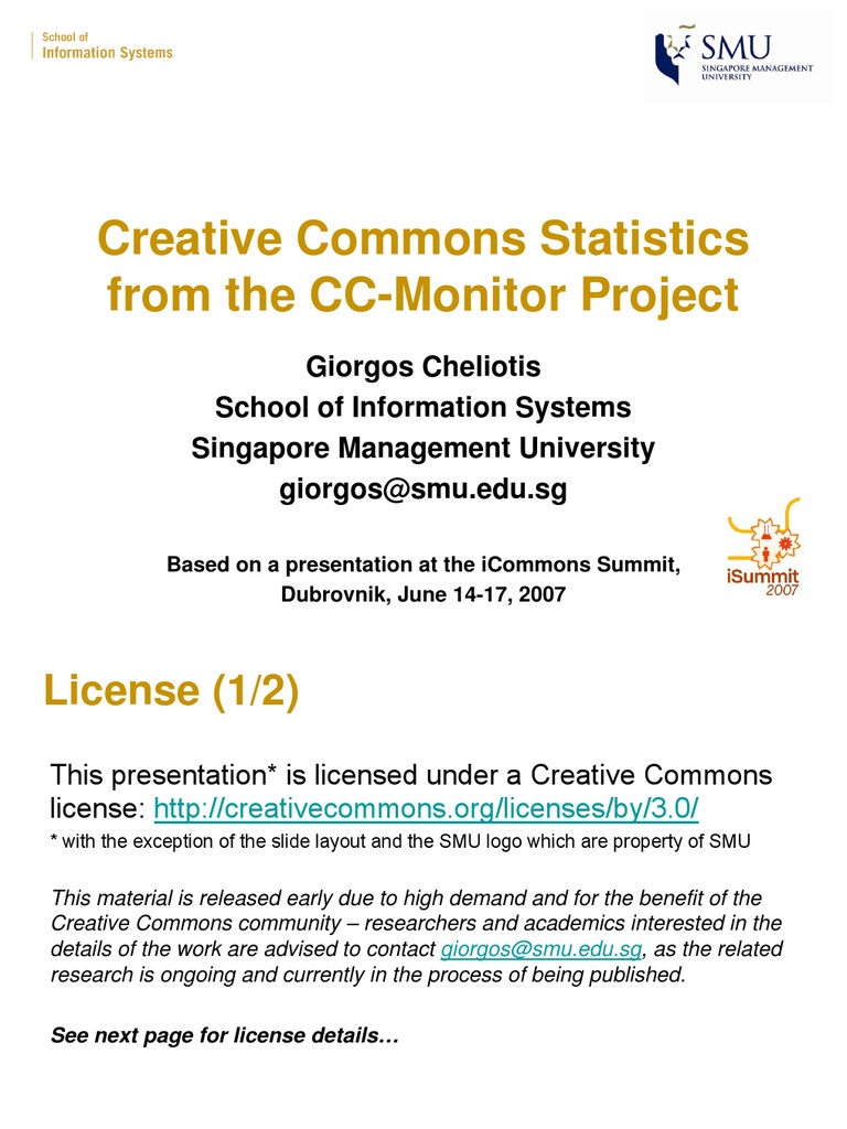 Creative Commons Statistics From The CC Monitor Project | PDF ...