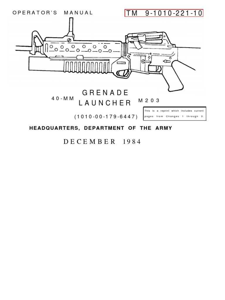Army m203 40mm Grenade Launcher | PDF | Computers