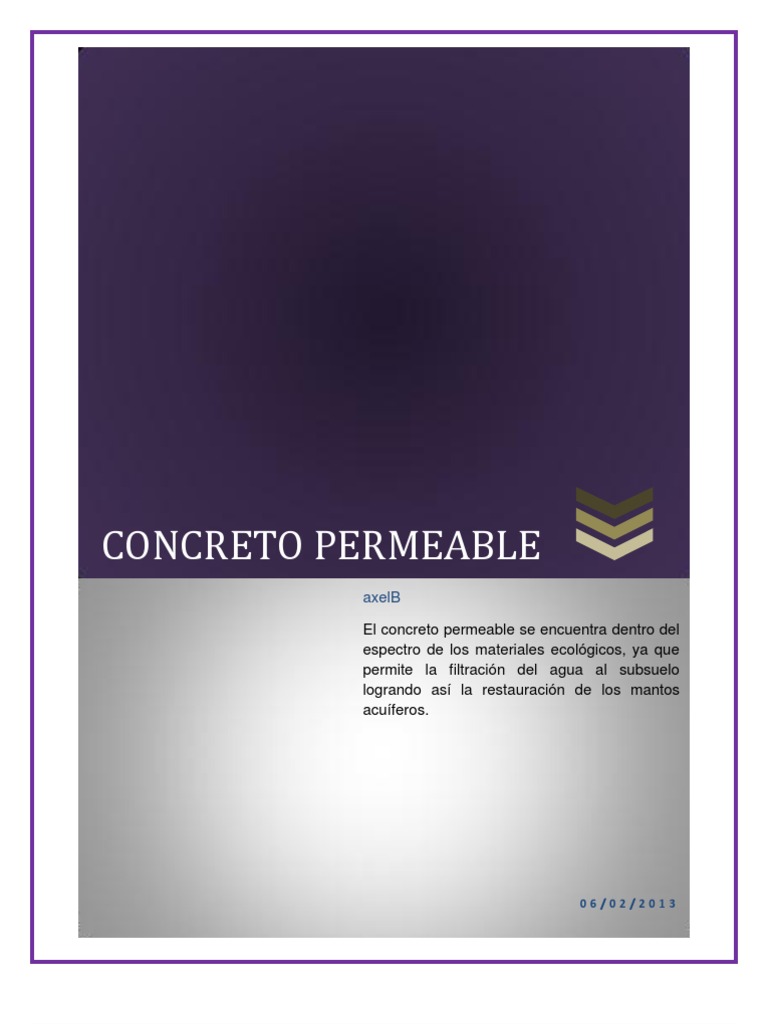 Concreto Permeable | PDF | Permeabilidad (Ciencias de la Tierra) | Hormigón