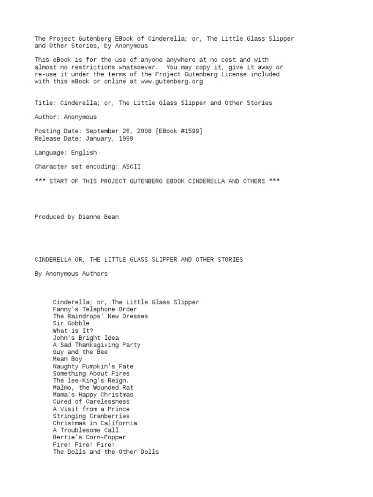 Cindrella - Glass Slipper | PDF | Cinderella | Nature