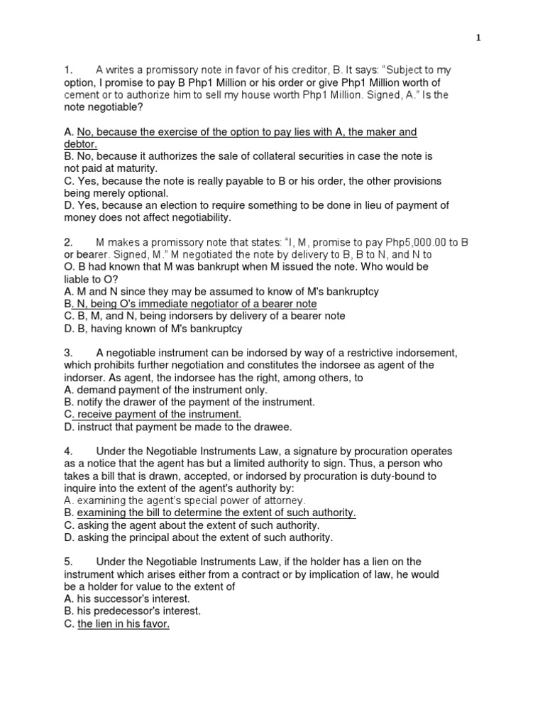 Nego | PDF | Promissory Note | Negotiable Instrument