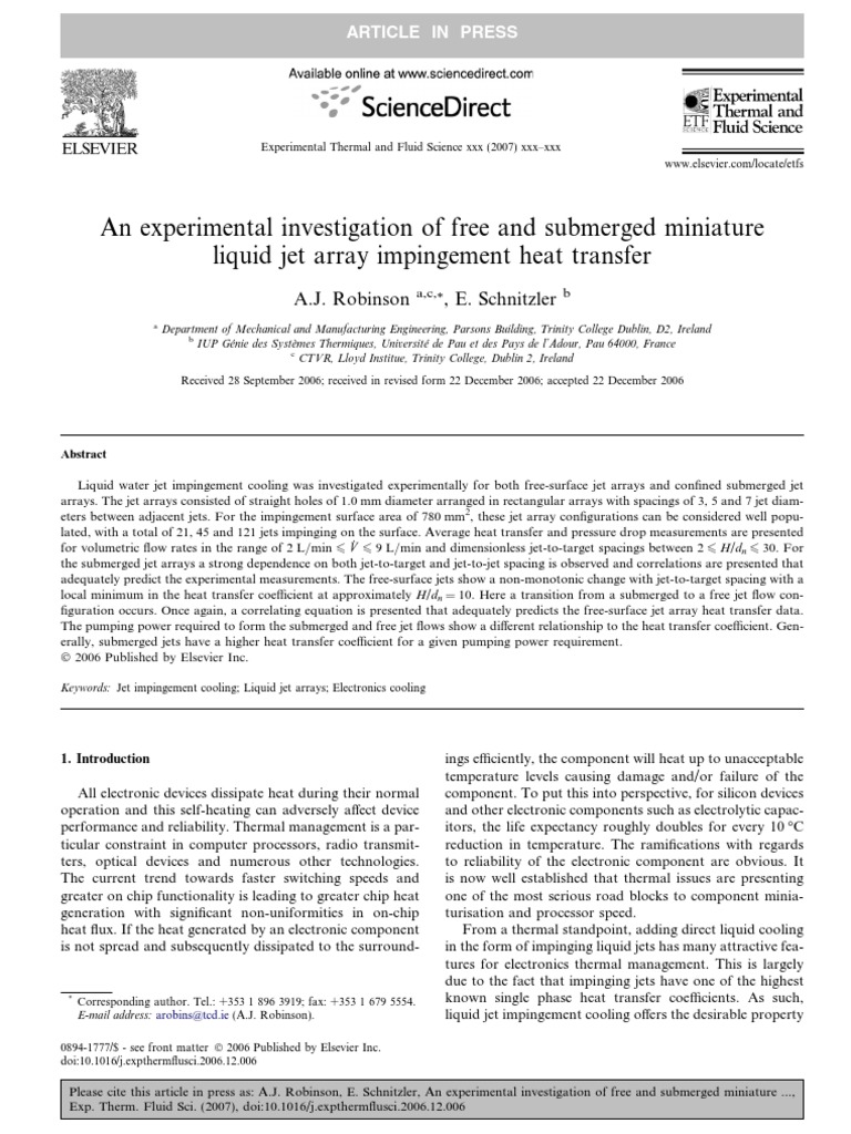 An Experimental Investigation of Free and Submerged Miniature Liquid ...