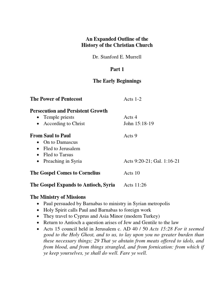 Church History An Expanded Outline Murrell | PDF | God The Father ...