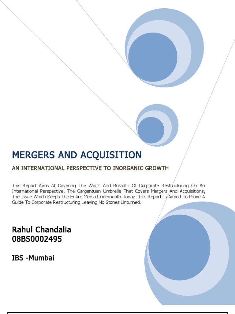 MRP Final Report | PDF | Takeover | Mergers And Acquisitions