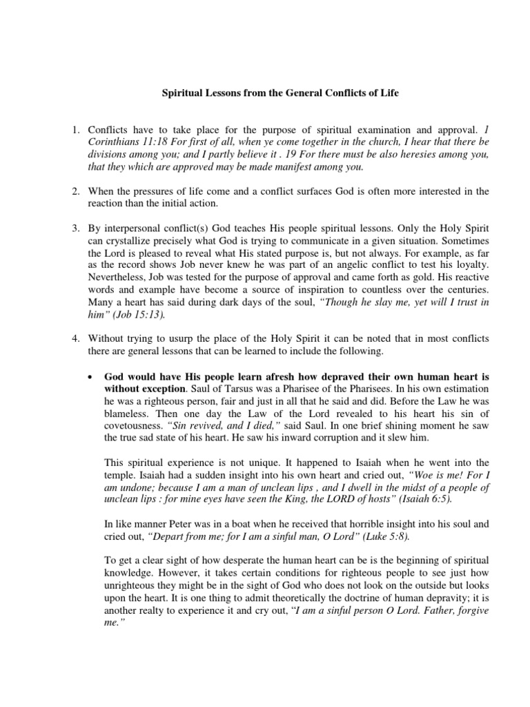 Spiritual Insights from Life's Conflicts | PDF | Saul | God