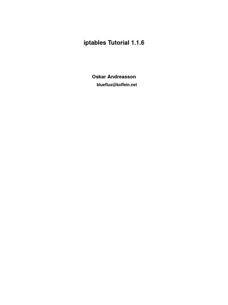 Iptables Tutorial Pdf Transmission Control Protocol Firewall Computing