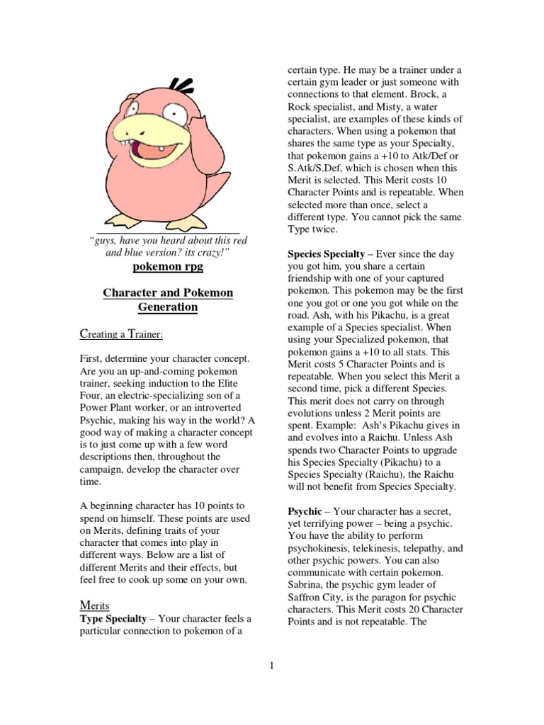 Pokemon: The Tabletop RPG | PDF | Nintendo Franchises | Artificial ...