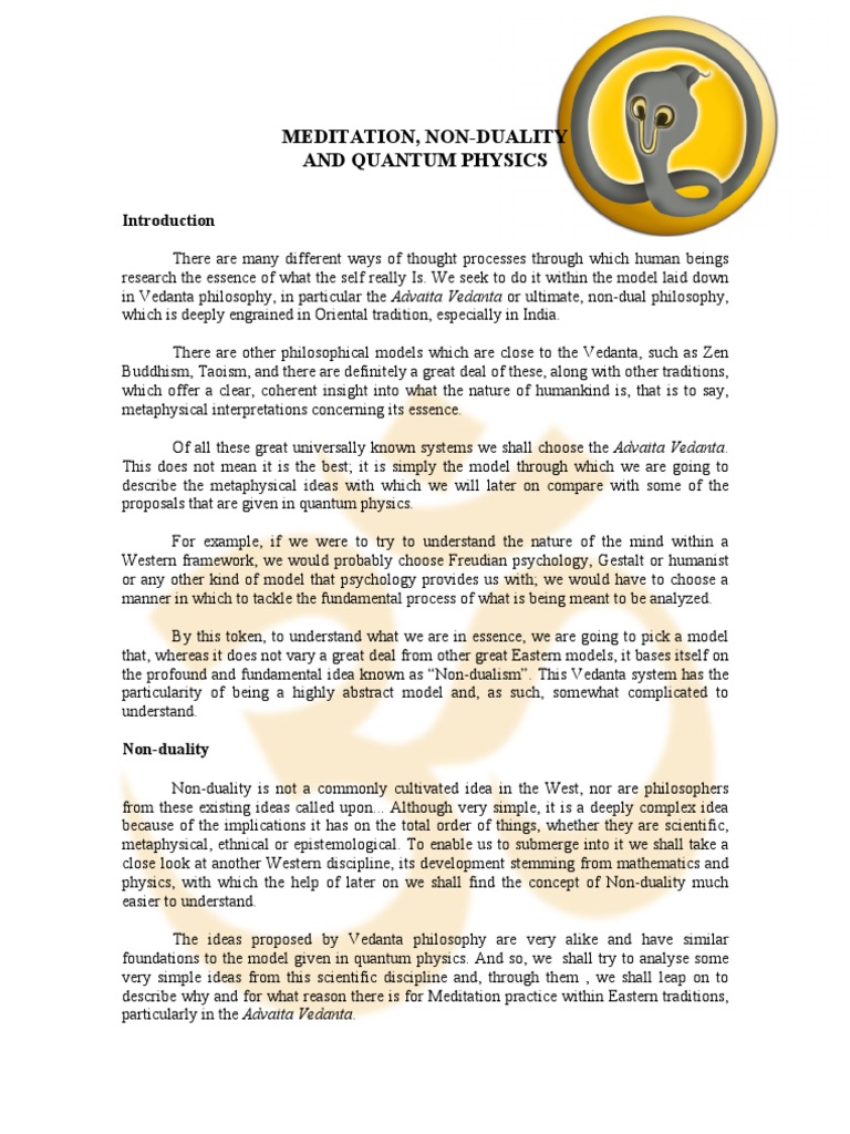Meditation and Quantum Physics in English | PDF