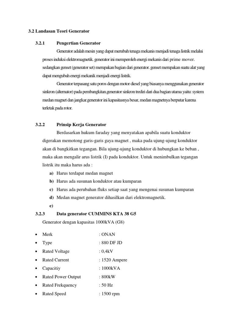 Pengertian Generator | PDF